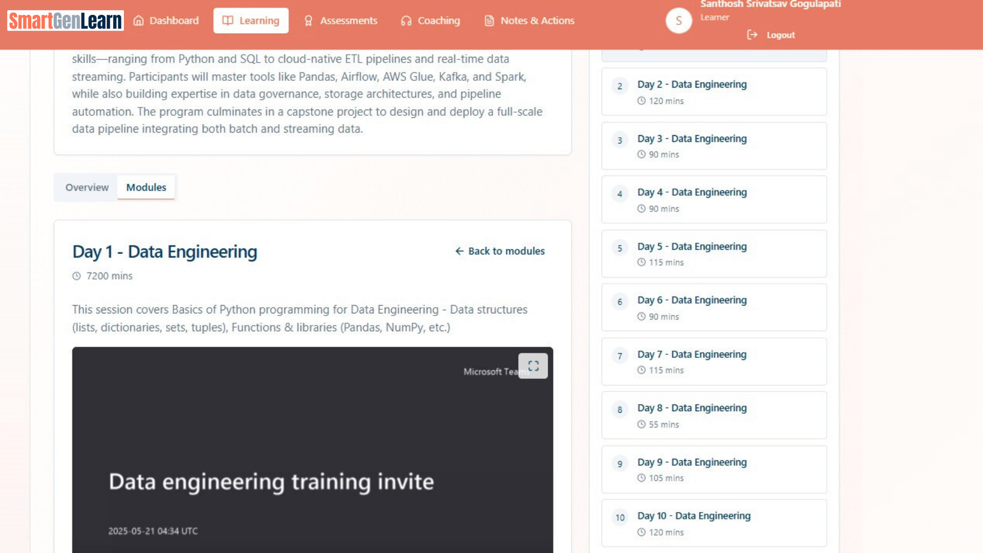 Structured Course Modules
